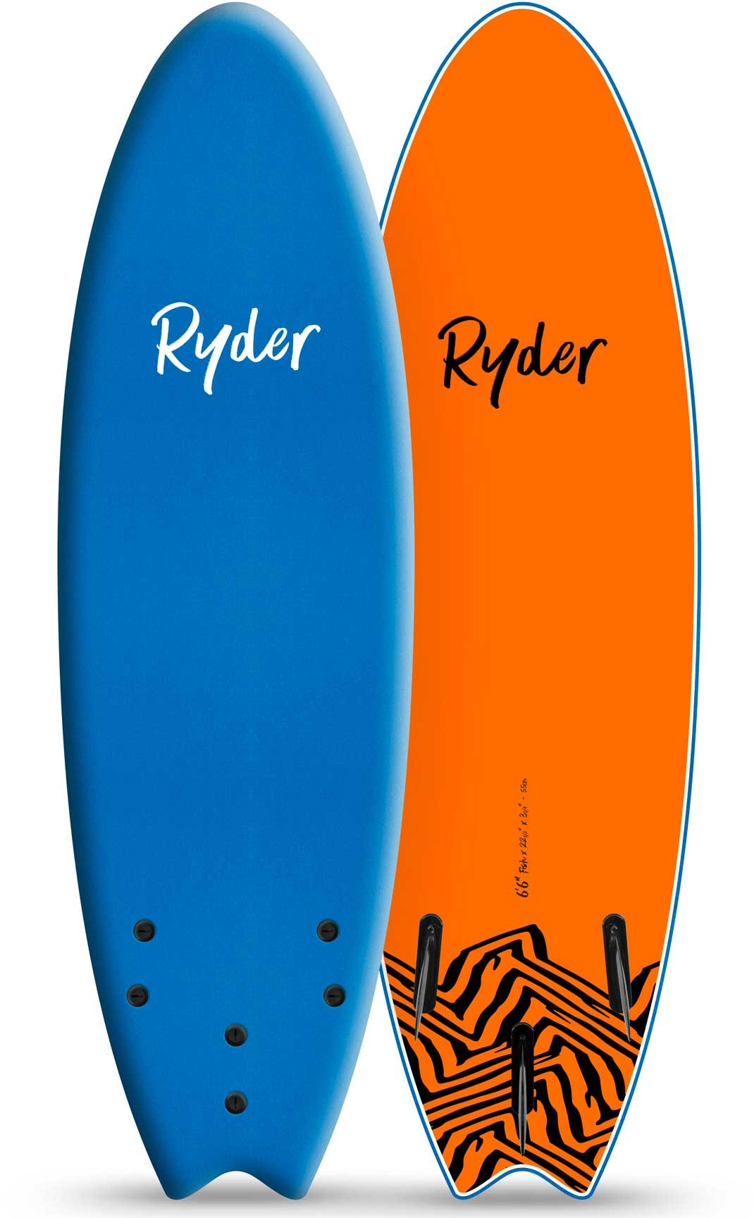 Tabla de surf softboard Ryder Fish Midnight Blue/Orange