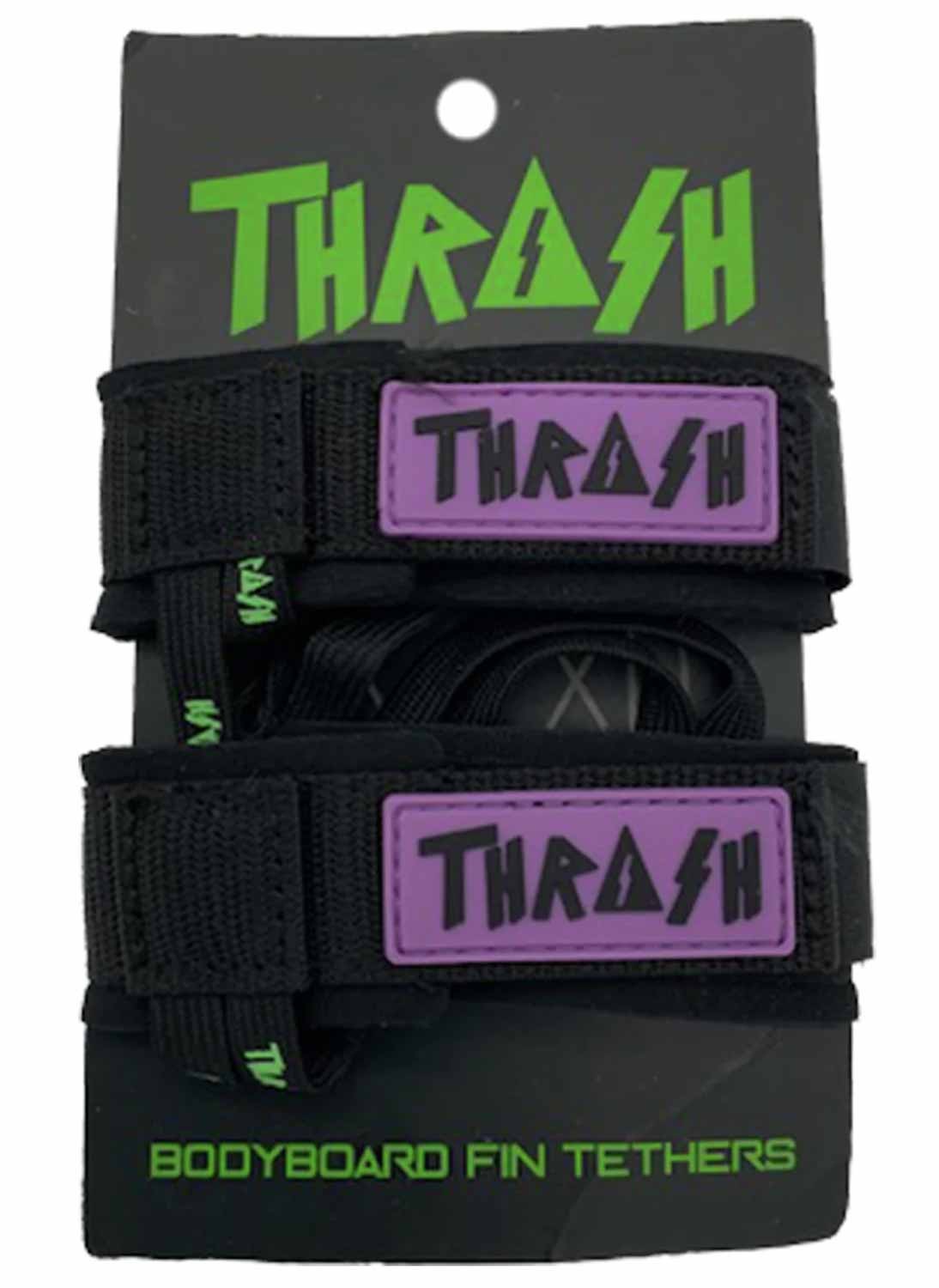 Thrash fin leash V-Grip Black Logo Purple