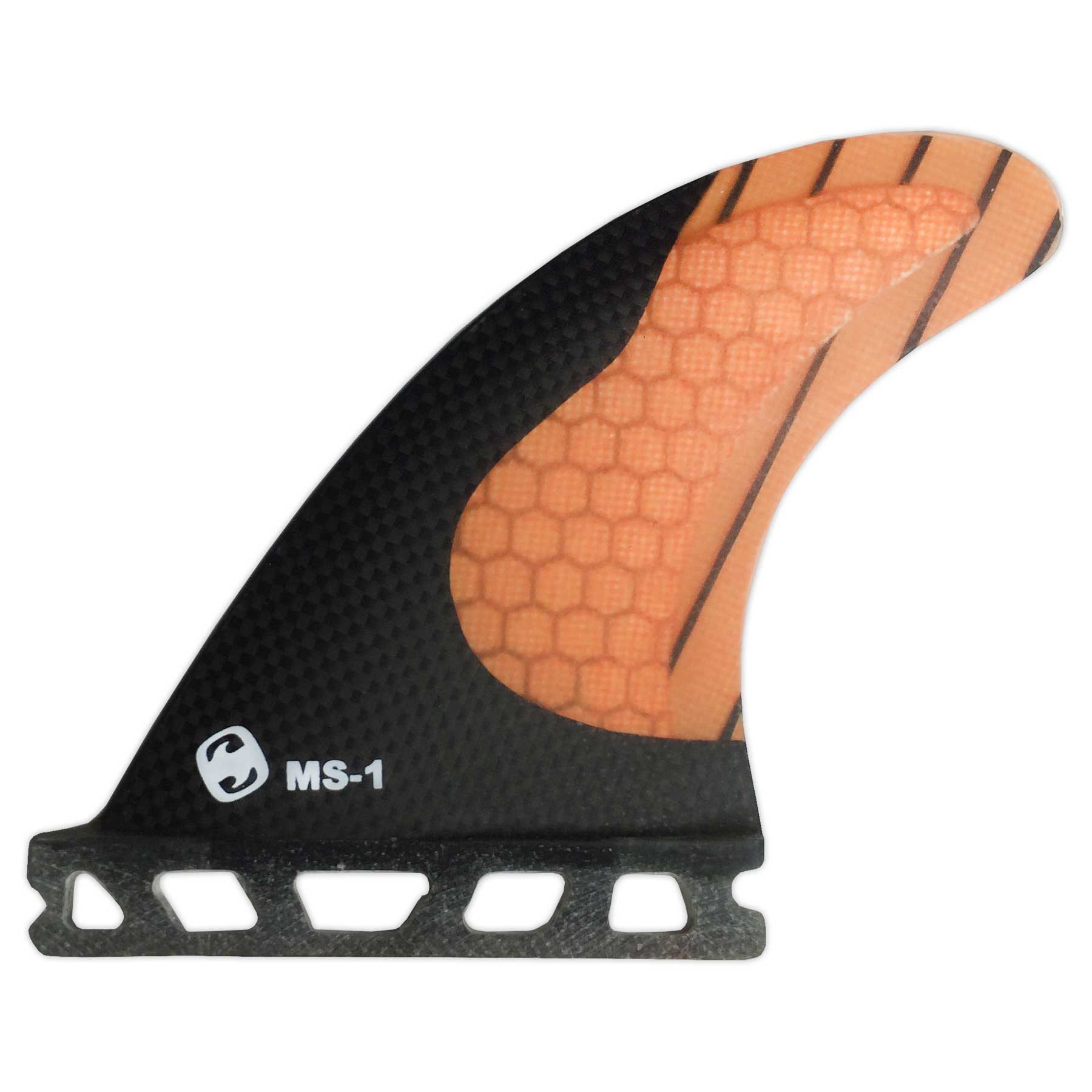 Ailerons de surf Mundo-Surf MS-1 Carbon Single Tab Orange