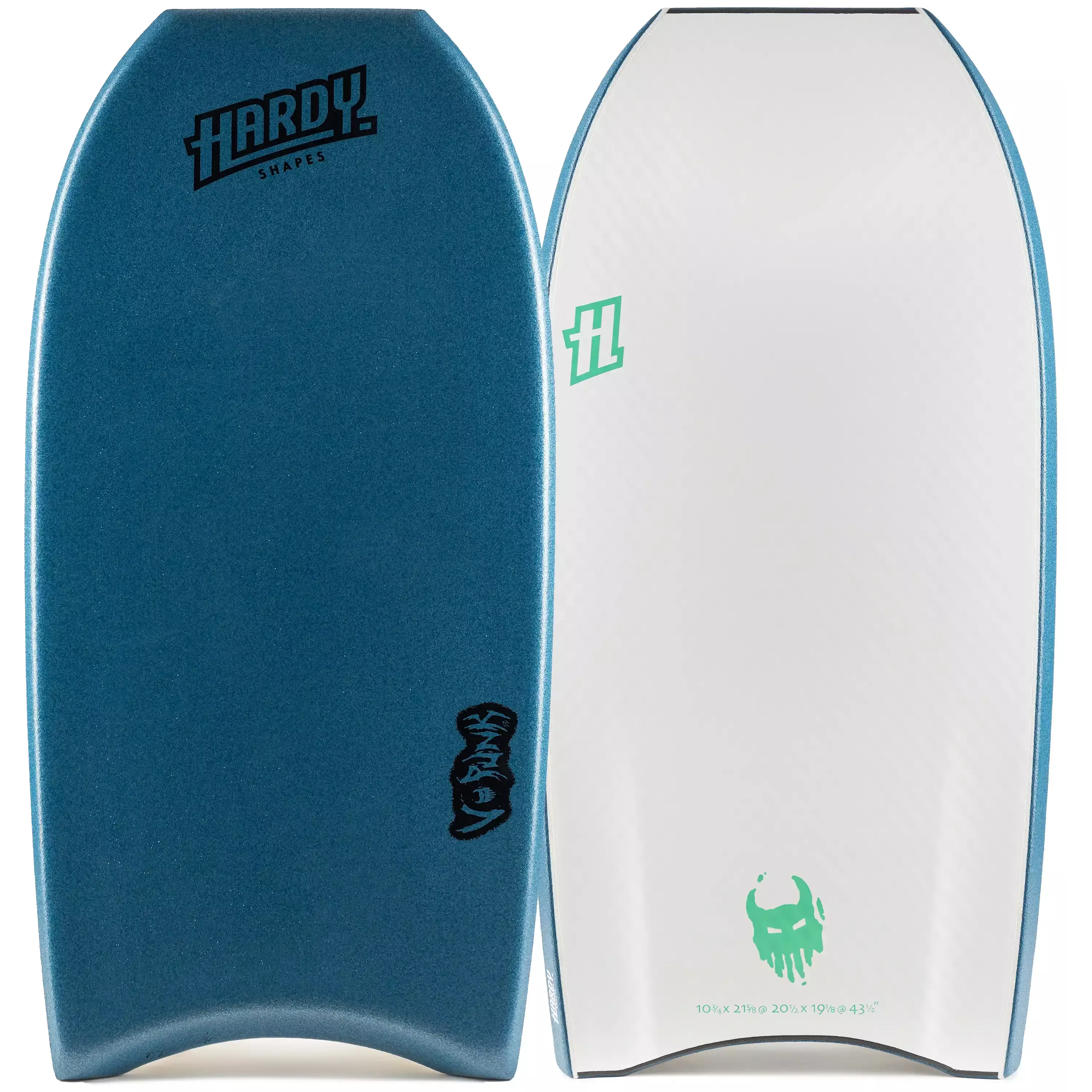 Bodyboard Hardy Shapes V-Punk Sea Green/White