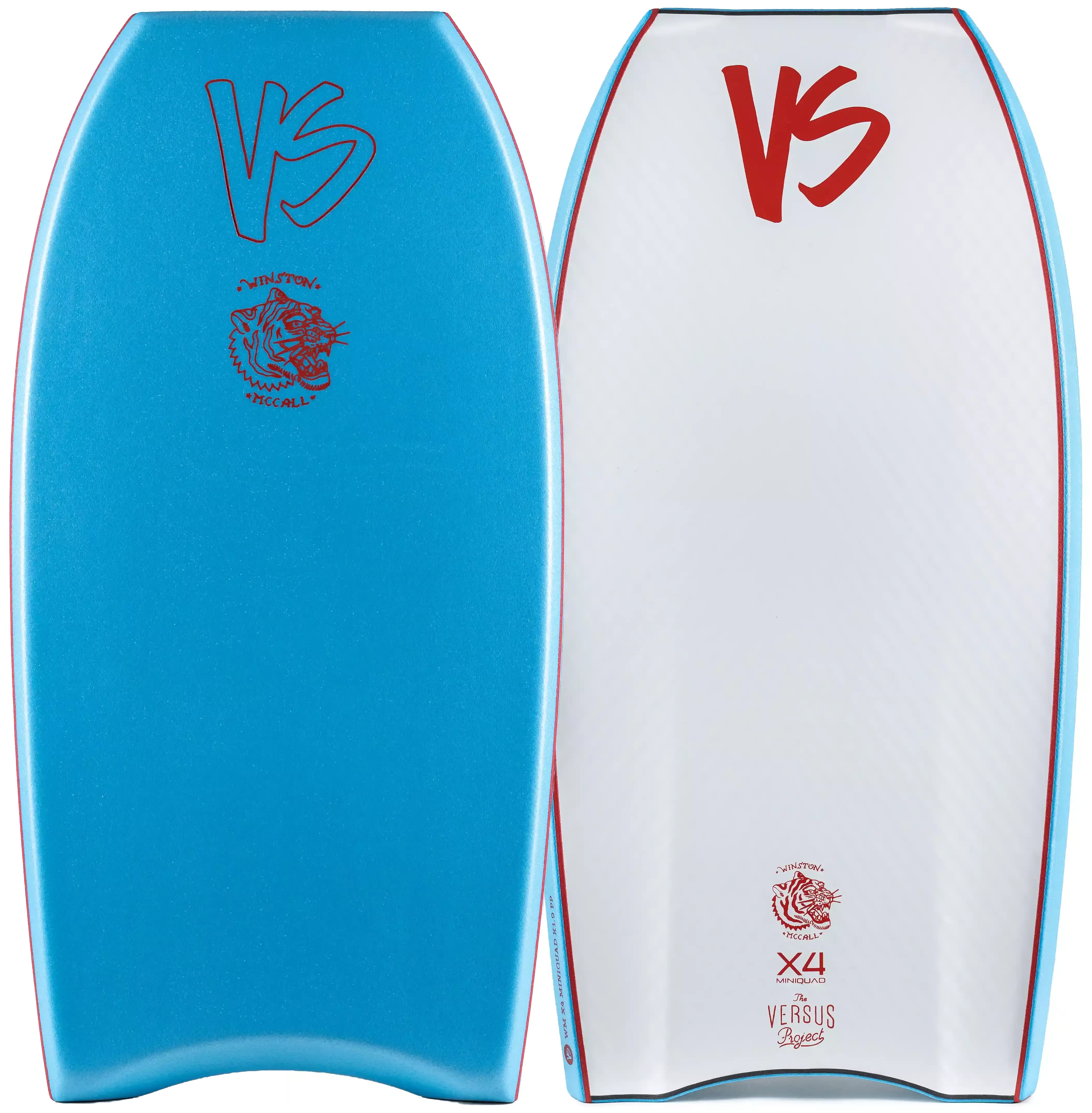 Prancha de bodyboard VS Winston McCall X4 Mini QUAD K19 PP Aqua/White
