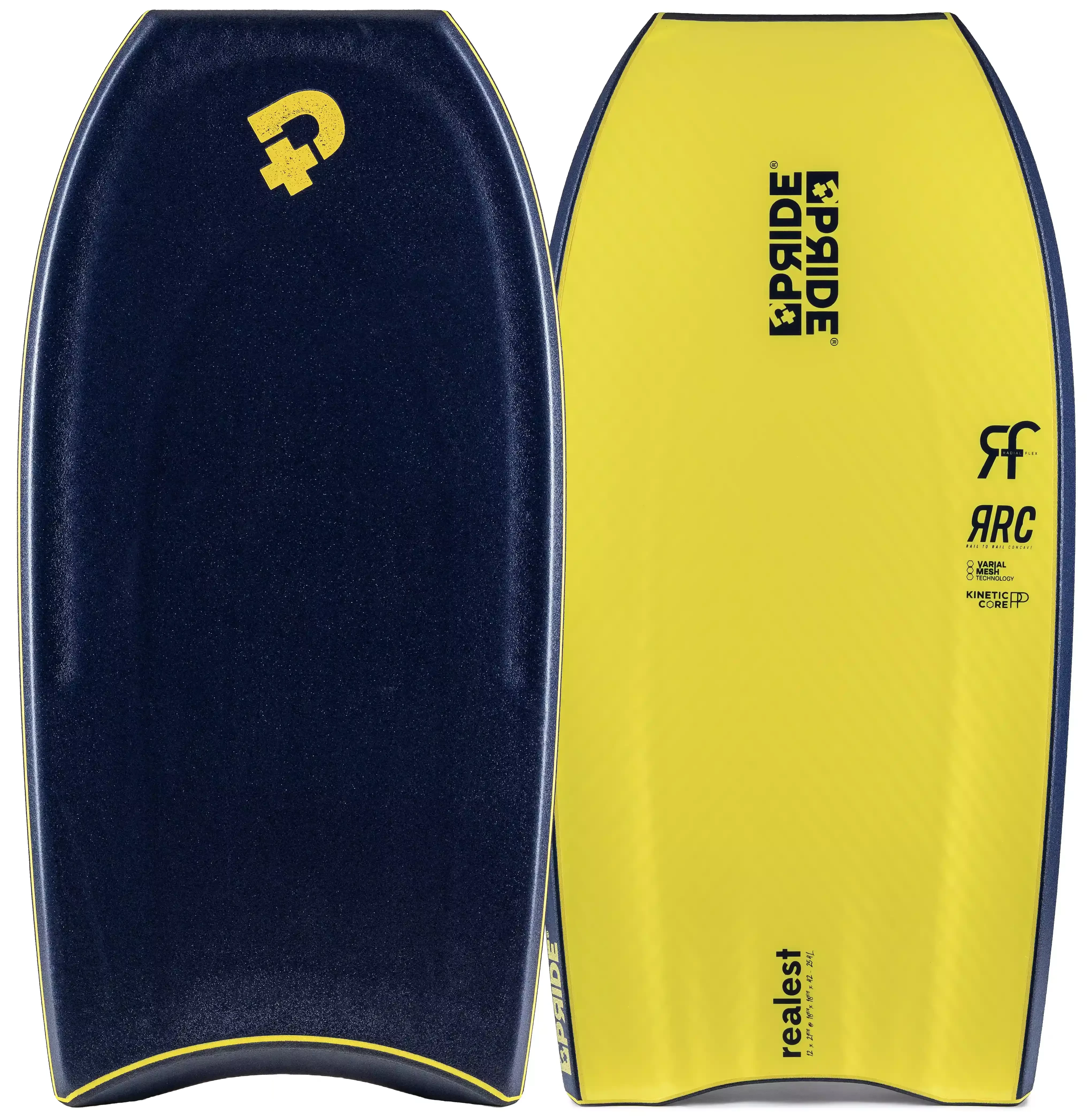 Bodyboard Pride Realest PP Radial Varial RRC Midnight Blue/Fluro Ye...